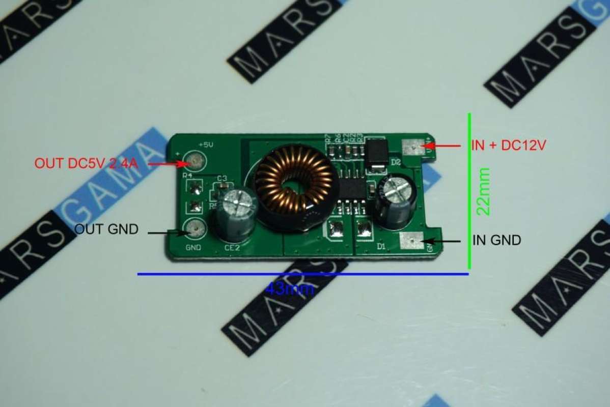 Jual Modul Mini Step Down Dc-dc 12v 24v To 5v 2.4a Buck Pcb Board Di ...