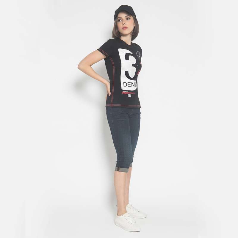 Promo Lgs Kaos Casual Wanita Lengan Pendek Warna Hitam Gambar