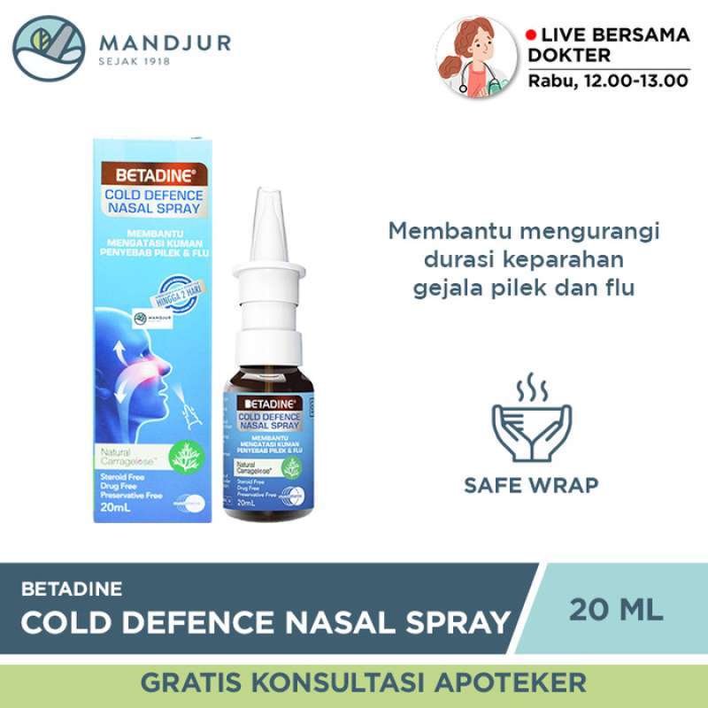 Promo Betadine Cold Defence Nasal Spray 20 ML - Obat Semprot Pilek dan ...