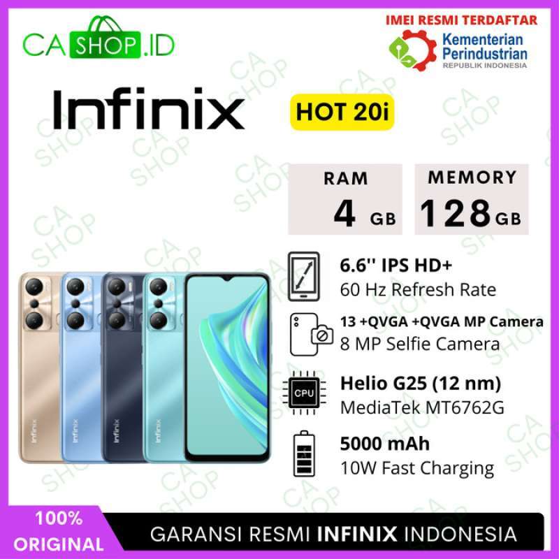 Jual Infinix Hot 20i - 4/64GB + 4/128GB [RAM + 3GB Extended] Garansi ...