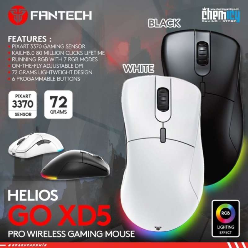 Promo Fantech Helios XD5 GO Wireless RGB Lightweight Gaming Mouse ...