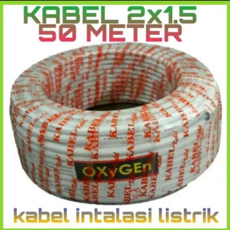 Promo Kabel listrik 50 meter 2x1,5 kawat oxygen kawat isi 2 kawat ...