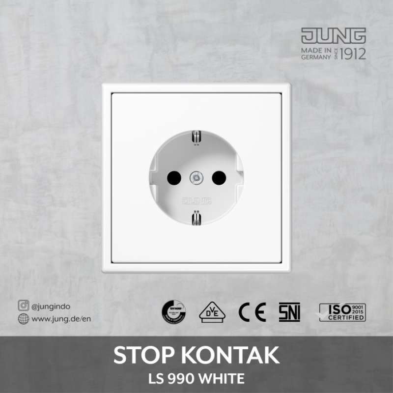 Promo JUNG LS 990 Suchko Socket / Stop Kontak - White (Duroplastic ...