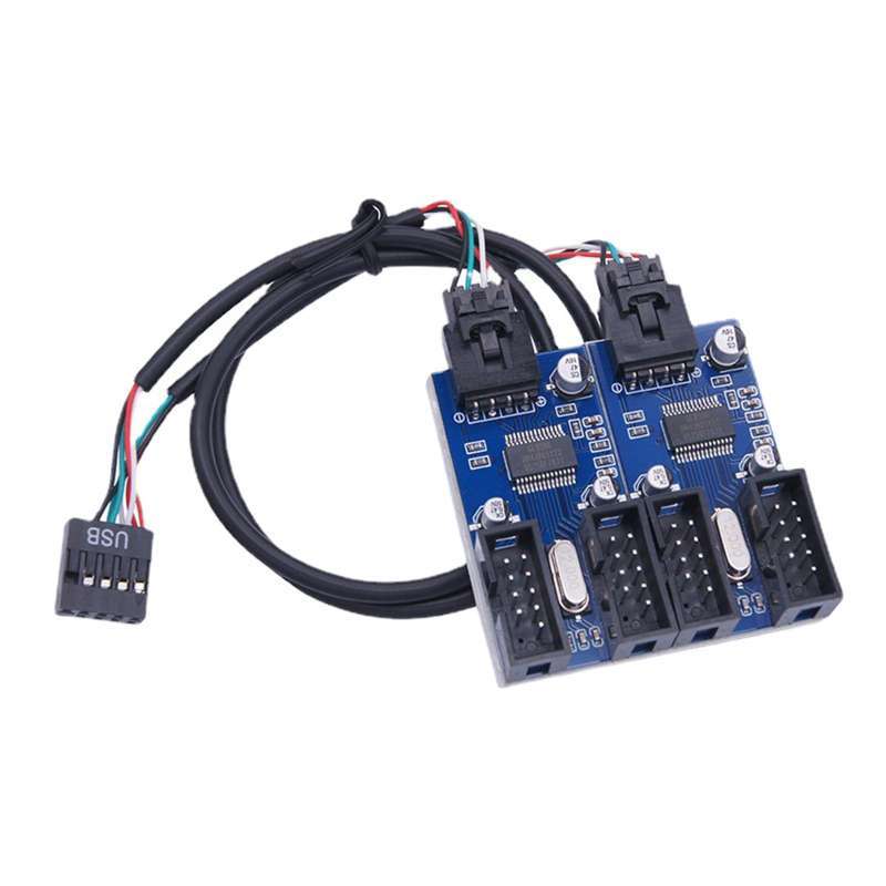 Promo 9 Pin USB Header Interface USB Cable Port Adapter For Computer Motherboard 1 To 4 Cable