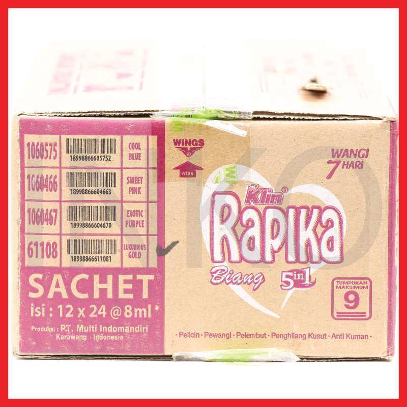 Jual Rapika Biang Pewangi Pakaian Luxurious Gold Sachet 12x8ml Di ...