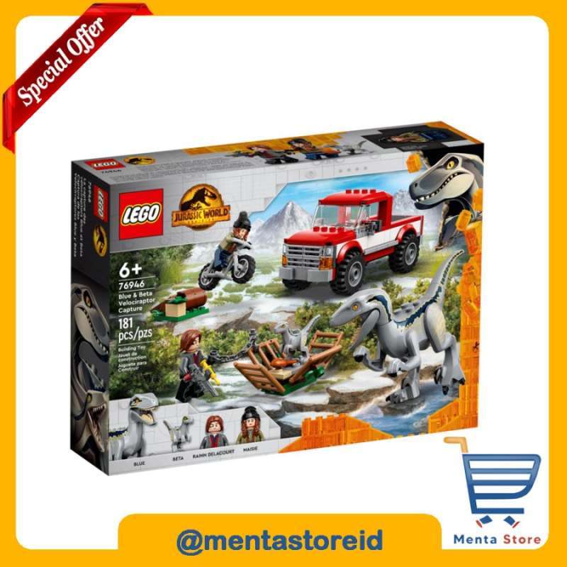 Promo Lego Jurassic World 76946 Blue & Beta Velociraptor Capture Truck ...