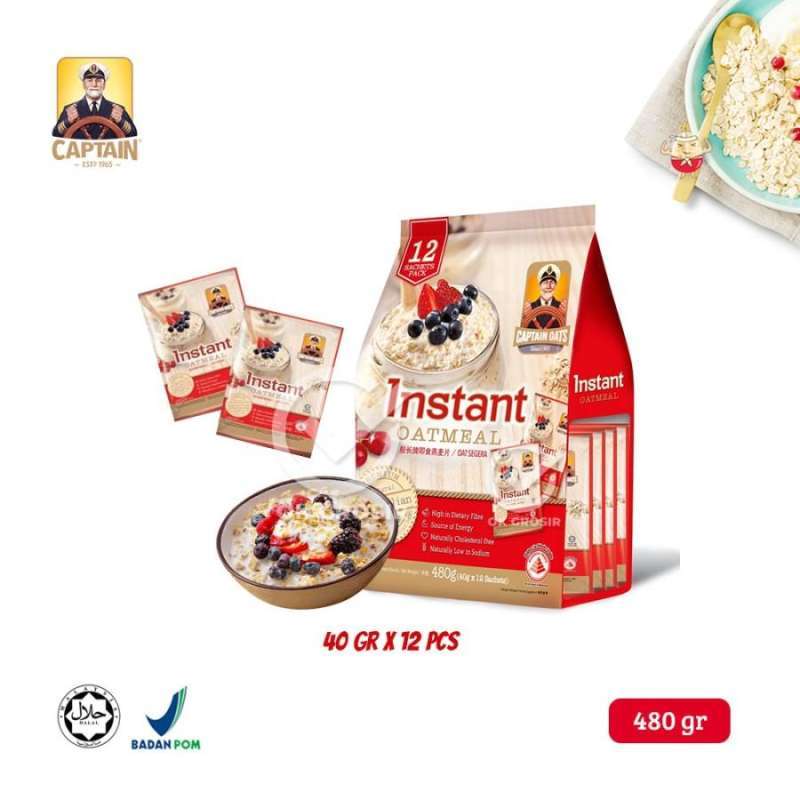 Jual Captain Oats Instant Oatmeal Diet Sachet [40 Gr X12 Pcs] Di Seller ...