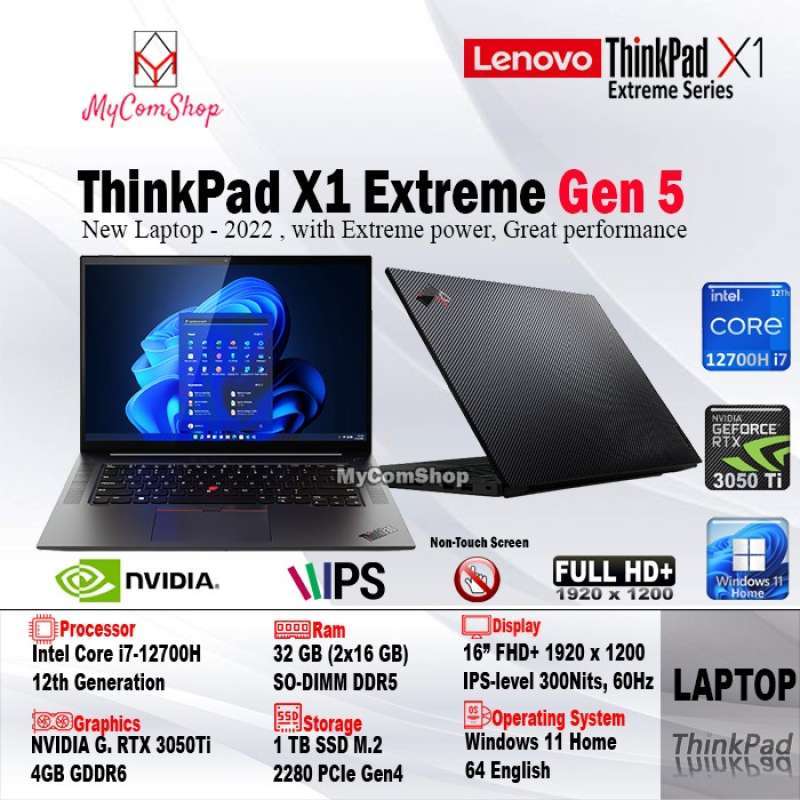Jual Lenovo Thinkpad X Extreme Gen I H Gb Tb Rtx Ti Fhd Di Seller Mycomshop