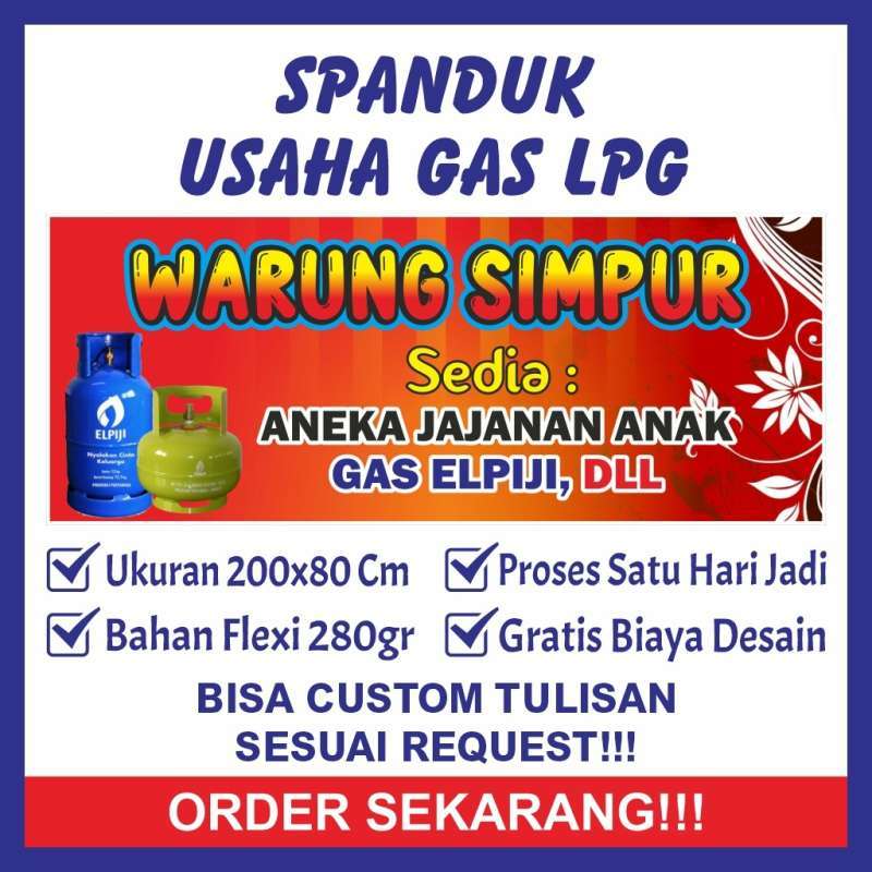 Promo Spanduk Sepanduk Banner Bener Backdrop Plang Promosi Usaha Warung Gas Lpg Tabung Aneka