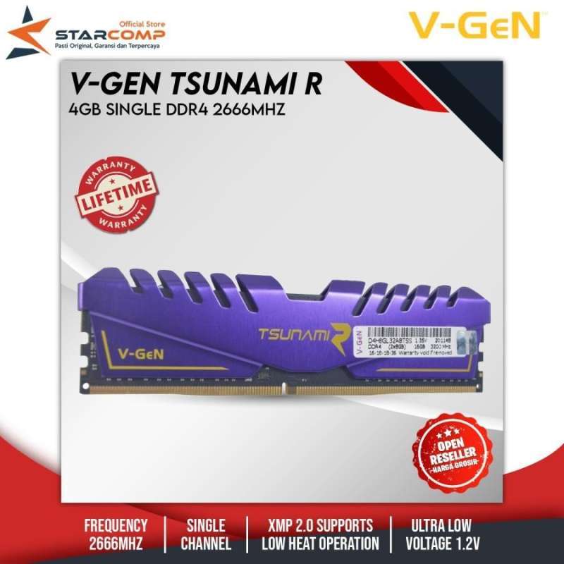 Jual RAM V-GeN Tsunami R 4GB DDR4 2666 Mhz RAM VGeN di Seller Starcomp ...