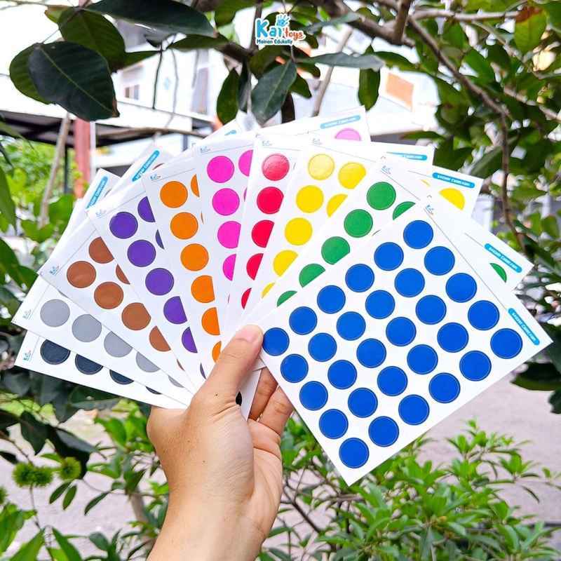 Jual Stiker Bulat Warna Premium / Sticker Label Dot Anti Air 1,5 Cm ...