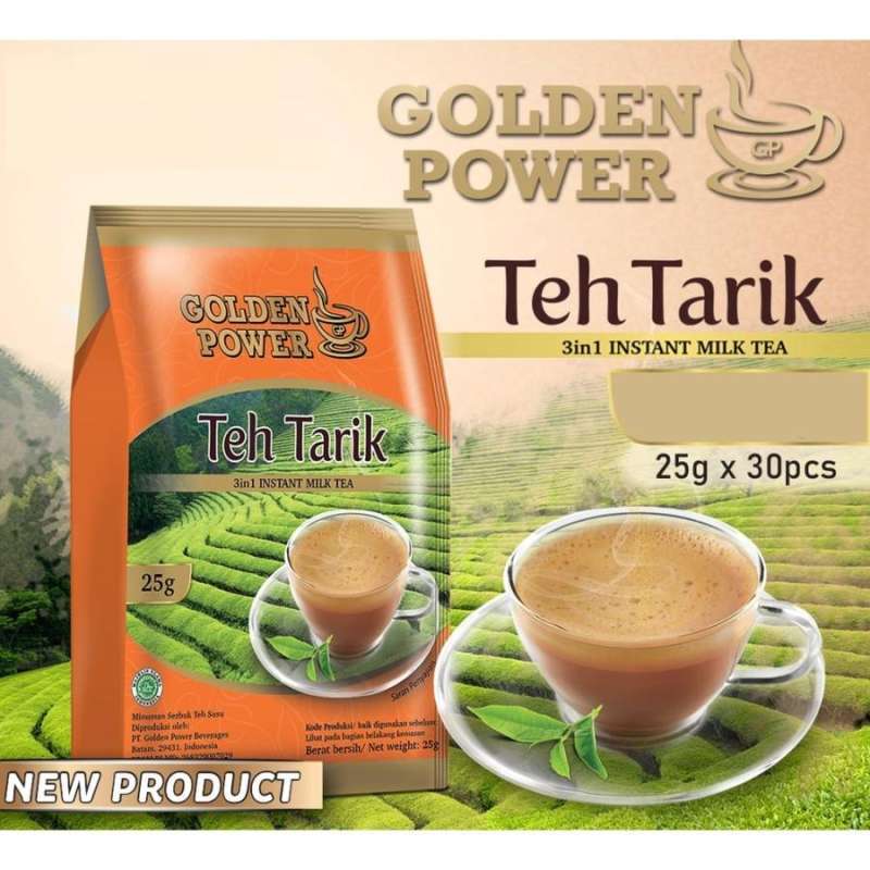Jual GOLDEN POWER 3 IN 1 MILK TEA TEH TARIK SACHET 25 g di Seller Adam ...