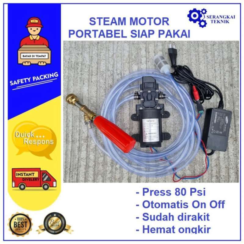 Jual Alat Cuci Motor Mesin Stim Steam Jet Cleaner Pompa DC 12V Robotech ...
