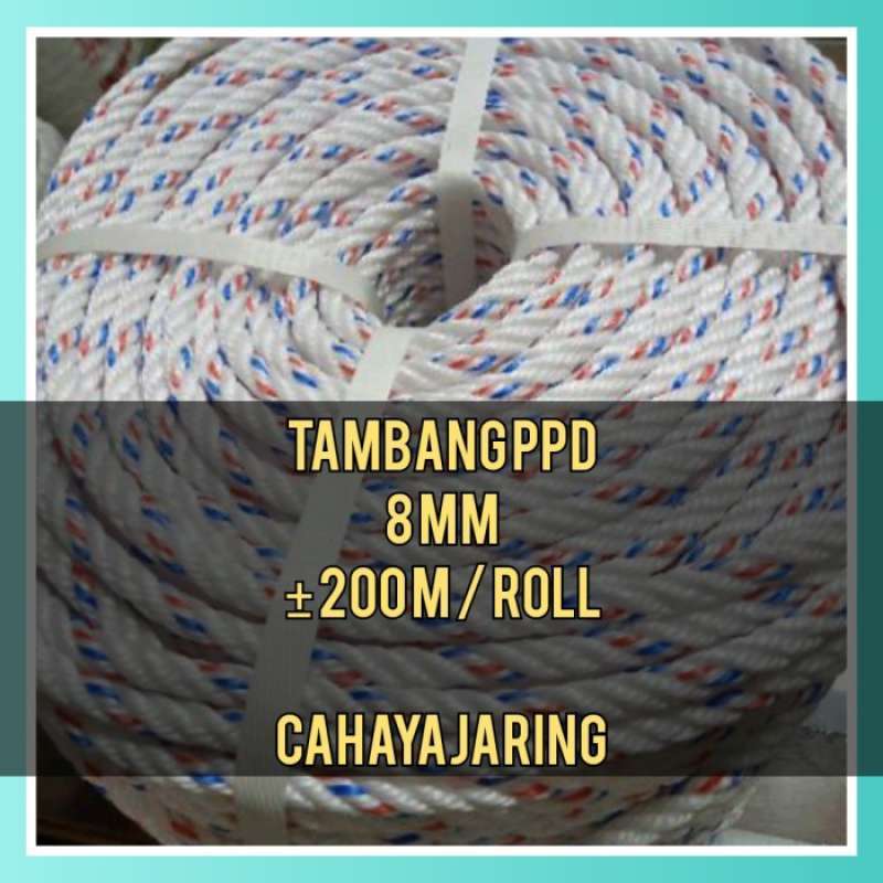 Promo Tali Tambang Ppd 8 Mm / Tali Tampar 8 Mm / Tali Ppd 8 Mm 1 Rol ...