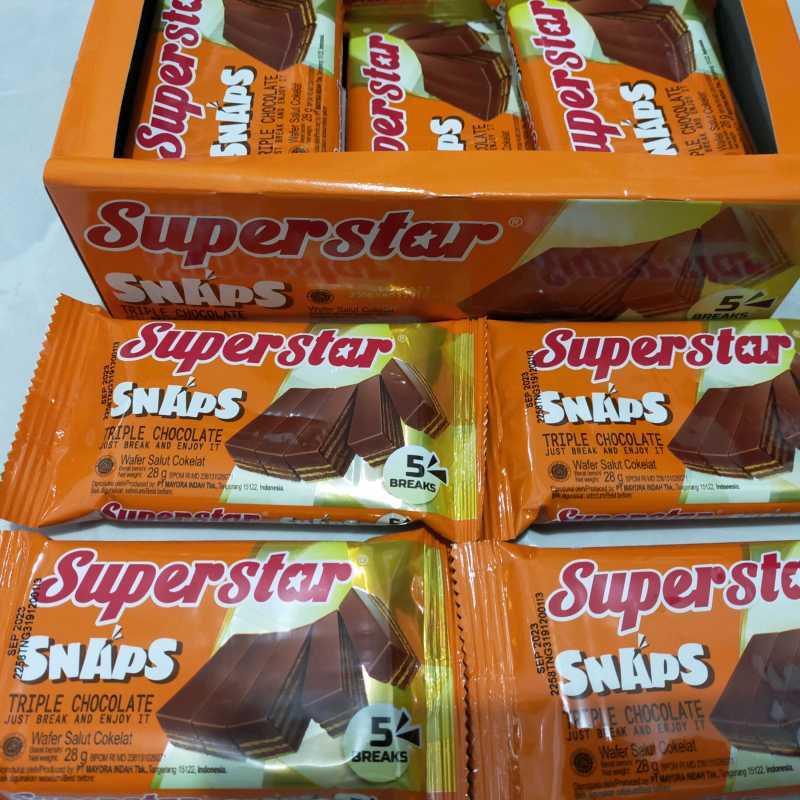 Jual SUPERSTAR SNAPS WAFER SACHET 2000 AN ECER 28GR BISKUIT di Seller ...