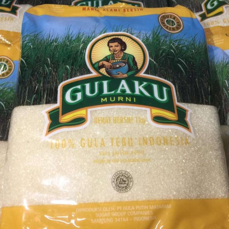 Jual Gula Pasir GULAKU Kuning Kemasan 1 Kg | Gula Tebu Kristal Putih ...