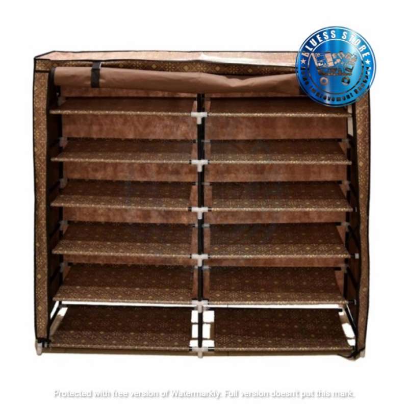 Jual Krisbow Lemari Sepatu 6 Tingkat - Cokelat Rak Sepatu Dengan Cover ...