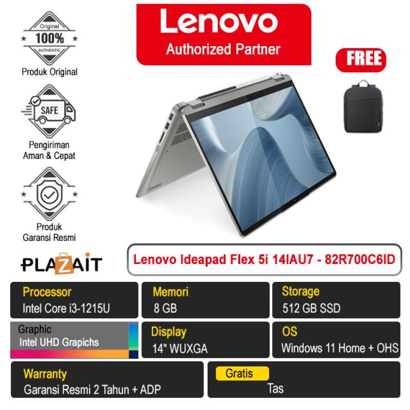 Jual Lenovo Ideapad Flex 5i 14IAU7 – 82R700C6ID /Intel Core i3-1215U ...