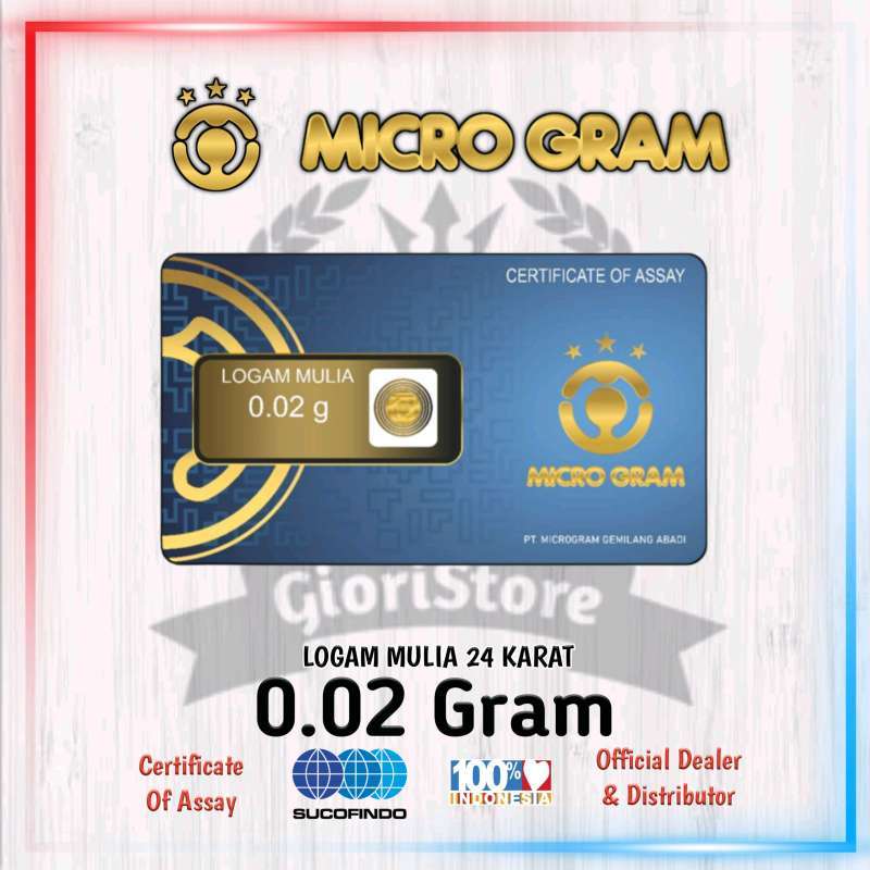 Promo Microgram 0.02 Gram Logam Mulia Emas Mini 24 Karat Diskon 23% di ...