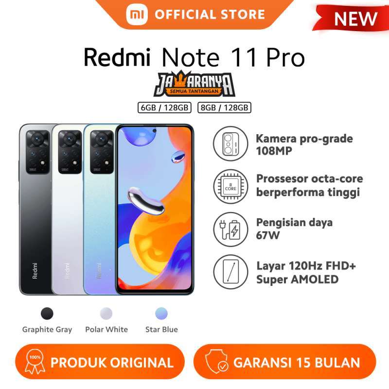 Jual Xiaomi Redmi Note 11 Pro (6gb+128gb) Mediatek Helio G96 108mp Ai ...