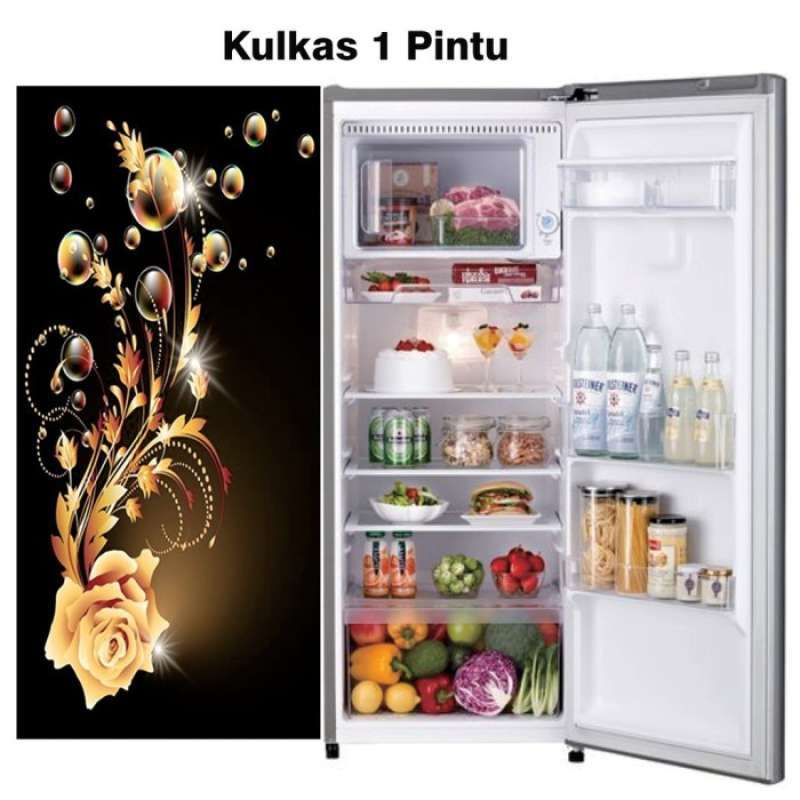 Jual Sticker Kulkas 1 Pintu Motif Bunga di Seller Monero Store ...
