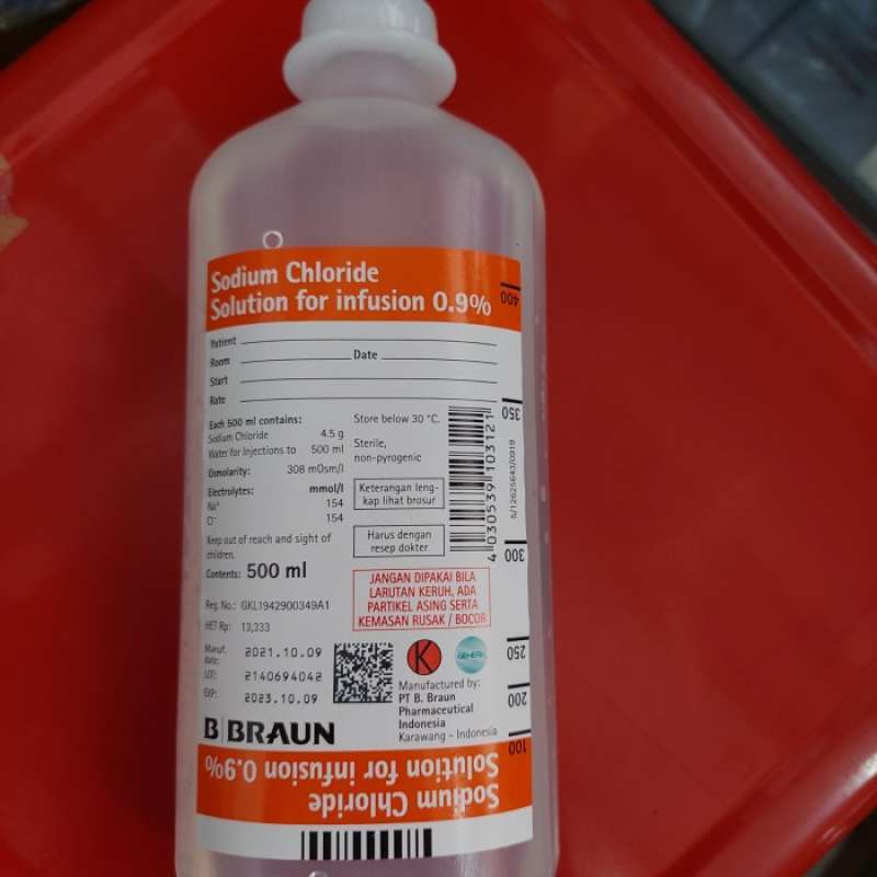 Promo Cairan Nacl 0,9% Sodium Chloride 500Ml Karton 10Pcs Diskon 16% di ...