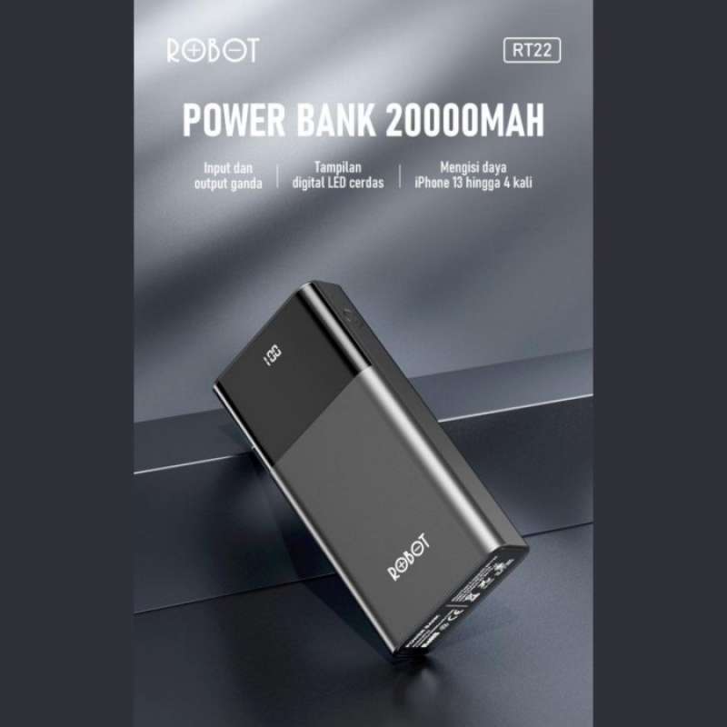 Jual Power Bank ROBOT RT22 20000mAh Dual Input dan Dual Output 2.1A ...
