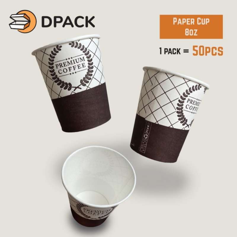 Jual Paper Cup Motif 8 Oz /hot Paper Cup / Gelas Kertas Minuman Panas 8 Oz Di Seller Dpack ...