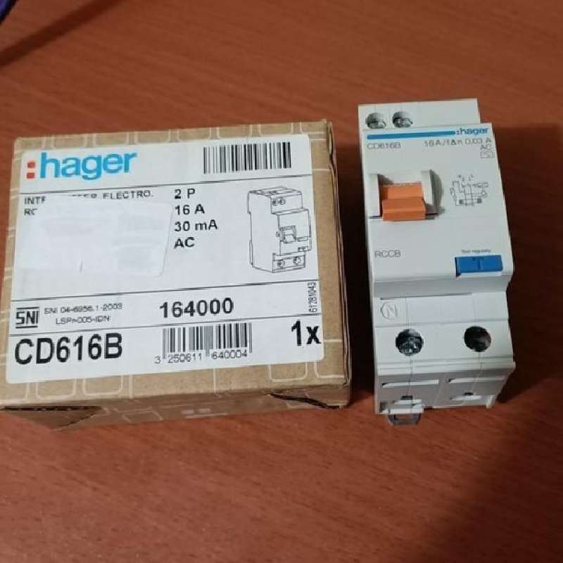 Jual HAGER ELCB/RCCB 2P 16A 30MA CD616B di Seller Volt elektrik - Lidah ... Jual HAGER ELCB/RCCB 2P 16A 30MA CD616B di Seller Volt elektrik - Lidah ...
