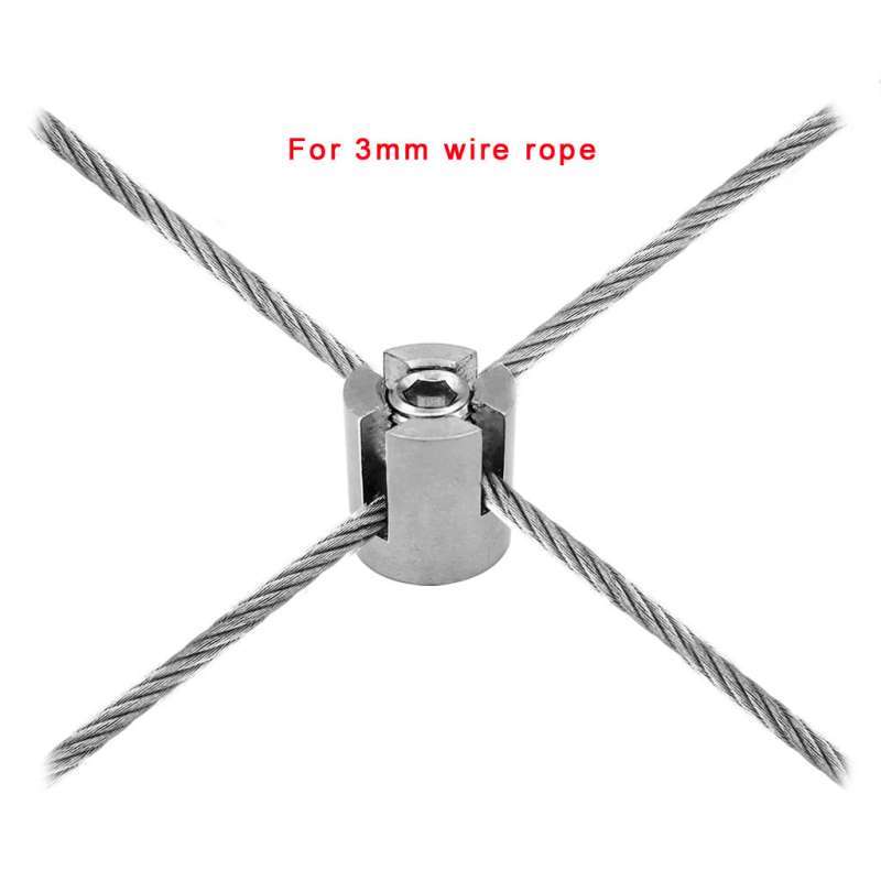 Jual 4 X 1/10 Stainless Steel Wire Rope Cross Clips For Wire Rope ...