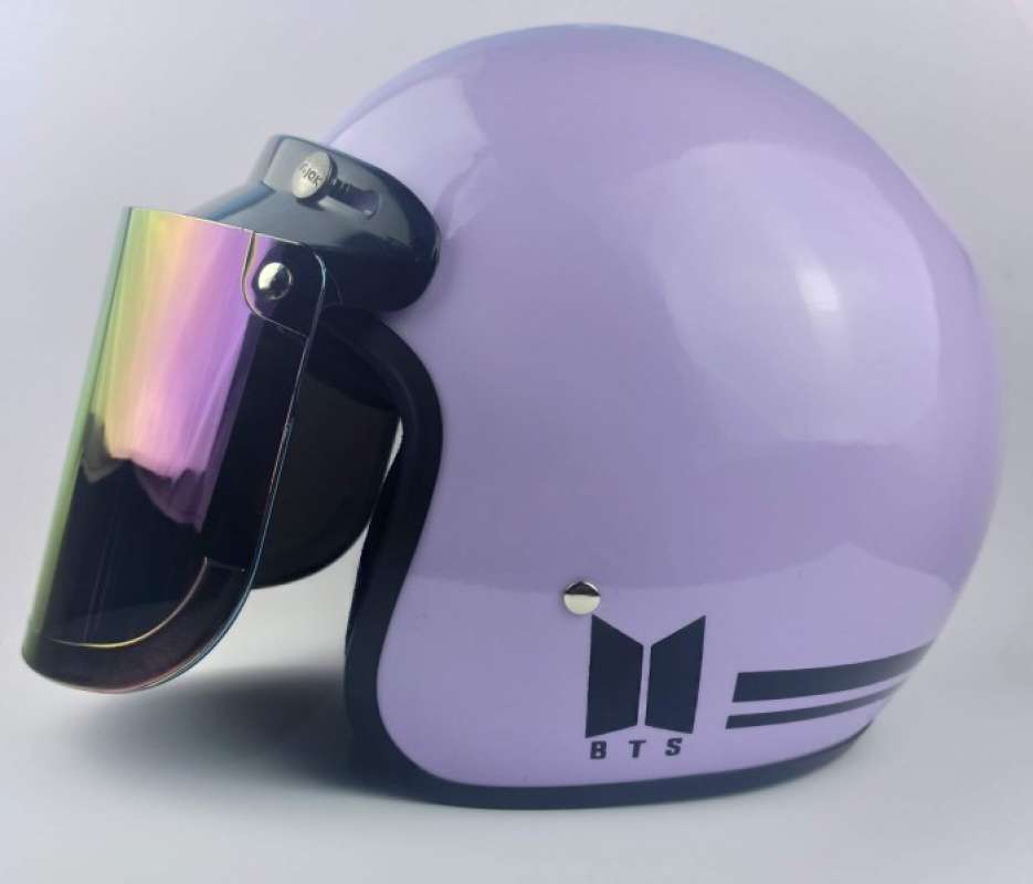Promo HELM BTS ARMY K-POP HELM BOGO RETRO DEWASA FULL LEHER CEWEK COWOK ...