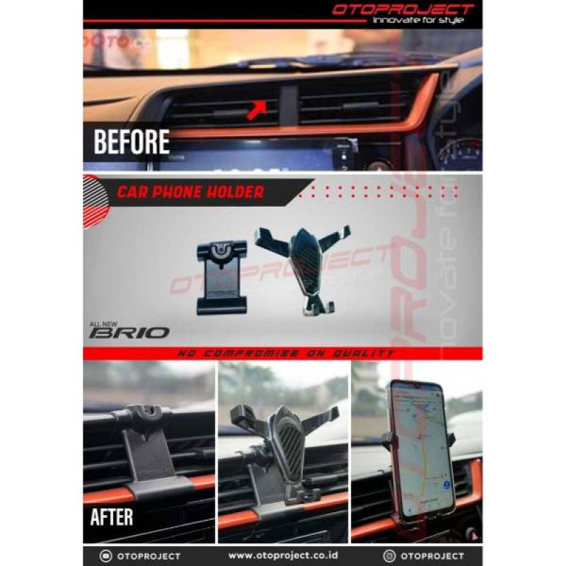 Jual PHONE HOLDER HONDA ALL NEW BRIO,BRV DAN MOBILIO OTOPROJECT di ...