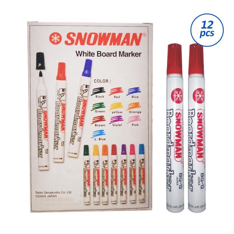 Jual Snowman White Board Marker Spidol - Merah [12 pcs] di Seller ...