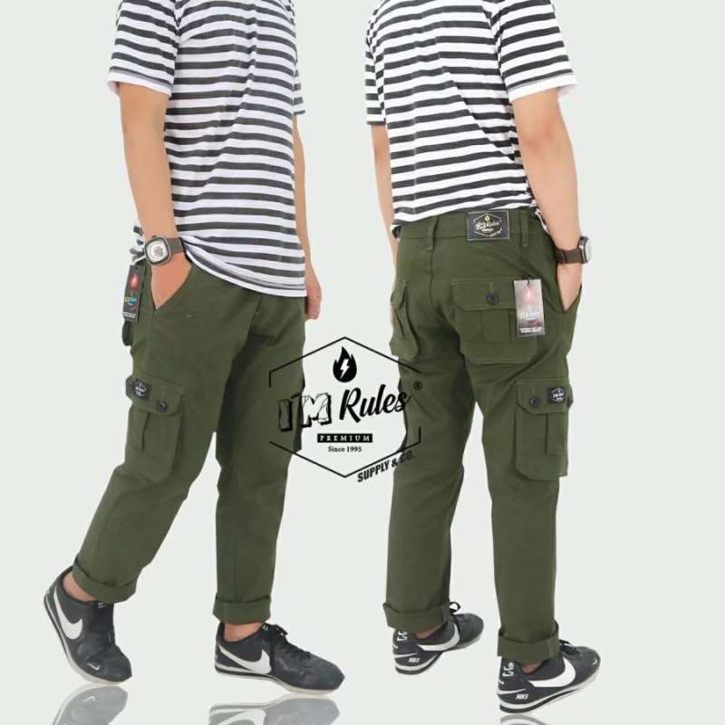 Jual Celana Panjang Pria Dewasa Cargo Jumbo Big size Hijau Hitam Mocca Krem Cream 36 di Seller ...