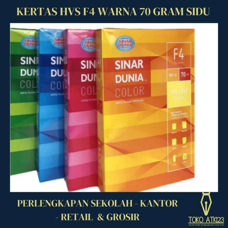Jual Kertas Hvs Warna F4 70 Gram Sinar Dunia Sidu Di Seller Toko Atk123