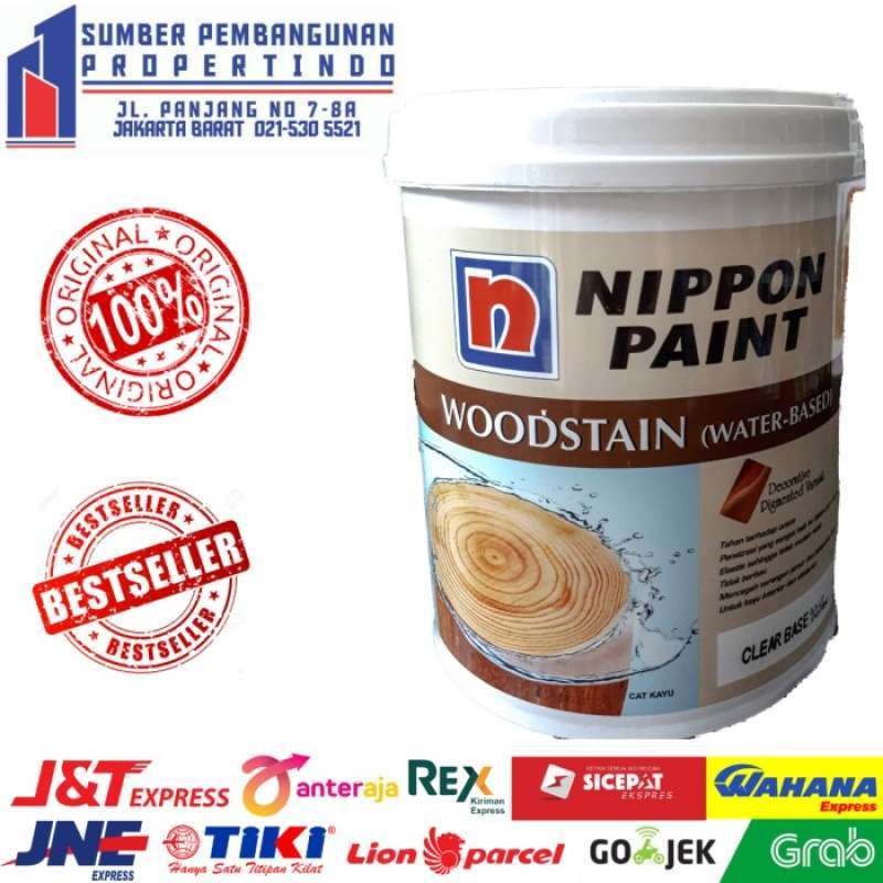Promo Woodstain Nippon Paint 1 L Liter Cat Plitur / Politur Kayu Clear ...