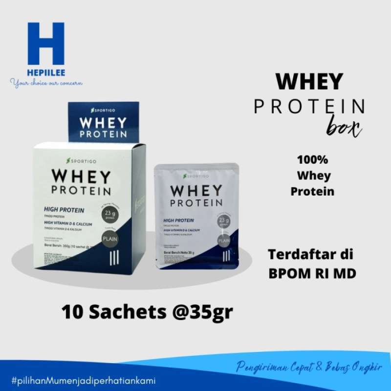 Jual Whey Protein Plain 350 Gr ( Sachet ) 1 Box Isi 10 Sachets Di ...