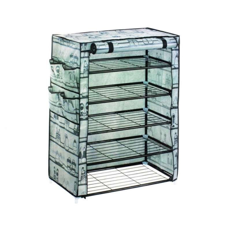 Jual Rak Tempat Sepatu 5 Tingkat Krisbow Shoe Rack Grey 5 Layer ...
