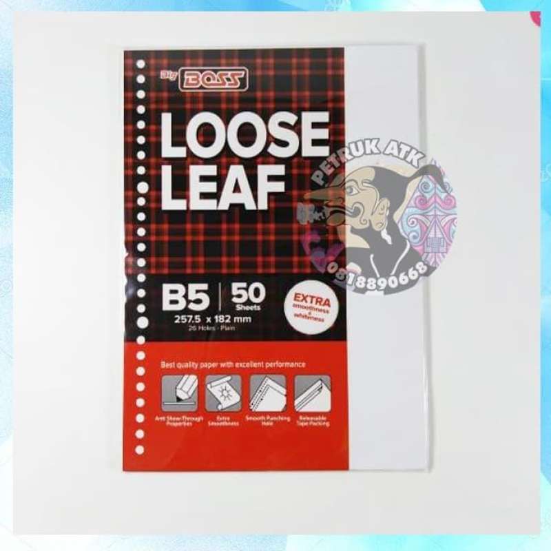 Jual Big Boss Loose Leaf Polos B5-50 Isi Binder Kertas Binder atk B5 file di Seller Petruk ...
