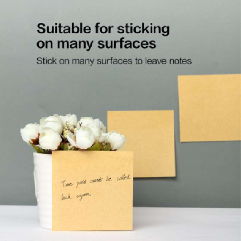 Jual Sticky notes coklat Deli Memo tempel kertas kraft pad notes kertas ...