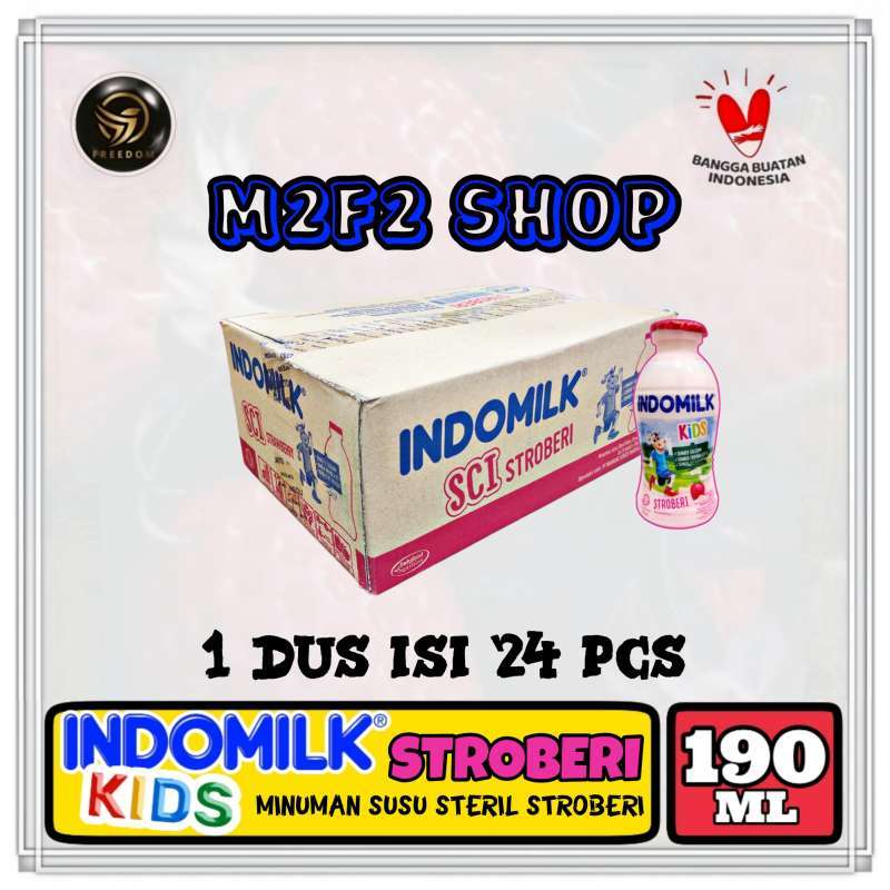 Promo Susu Indomilk Steril Botol Pet Stroberi | Strawberry - 190 ml (Kemasan Karton) Diskon 16% ...