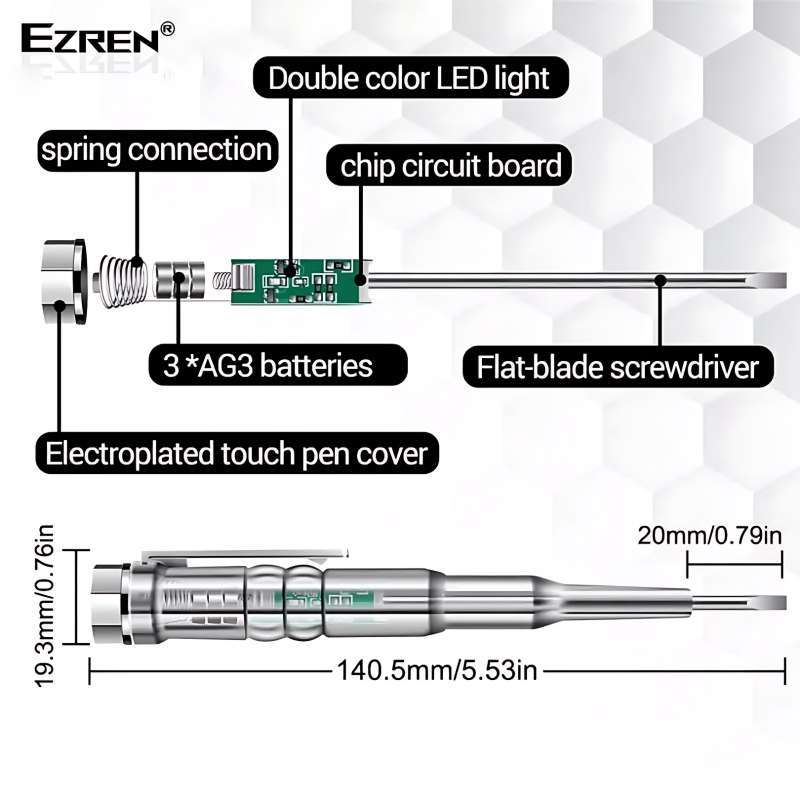 Jual Ezren Ez-b12 Obeng Min Tespen Listrik Ac Lampu Indikator ...