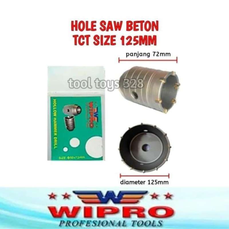 Jual WIPRO Hole Saw Mata bor untuk melubangi dinding beton 125mm di ...