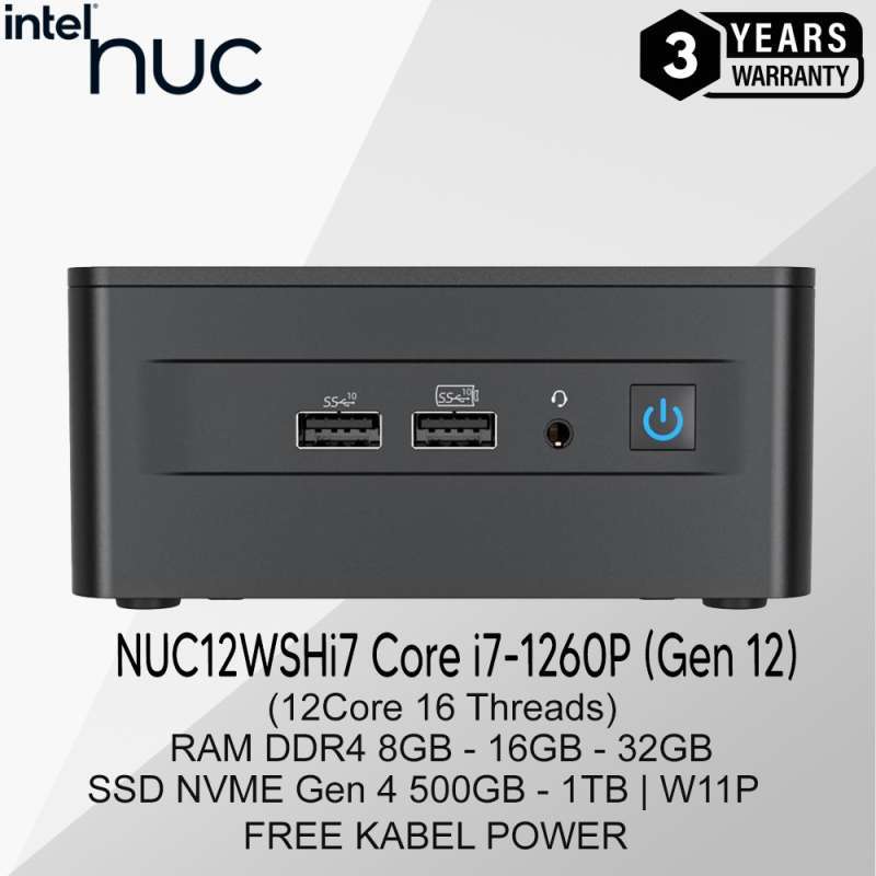 Promo Mini PC Intel NUC12WSHi7 Core i7 Gen 12-1260P + RAM + SSD SAMSUNG 980 PRO NVME GEN 4 + W11 ...