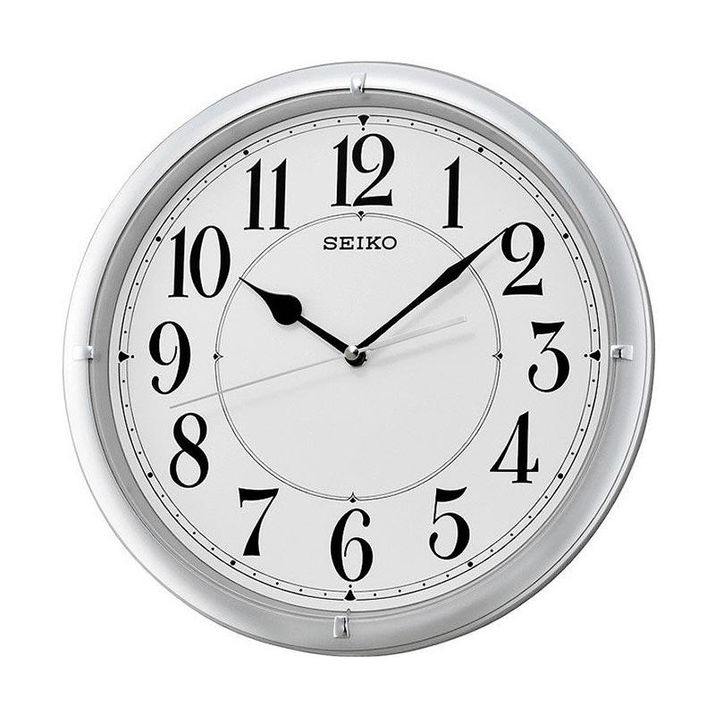 Promo Seiko Qxa637s Quiet Sweep Wall Clocks Jam Dinding - Silver [32 Cm ...