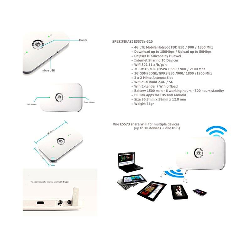 Jual Huawei 4g/lte E5573 Mifi Modem - Putih + Free Telkomsel 14gb (top ...