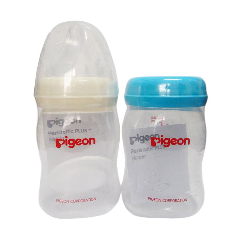 Jual Pigeon Bottle PP Wide Neck Wideneck P-Plus 160ml 160 ml Free Botol Asi Botol Susu - Ivory ...