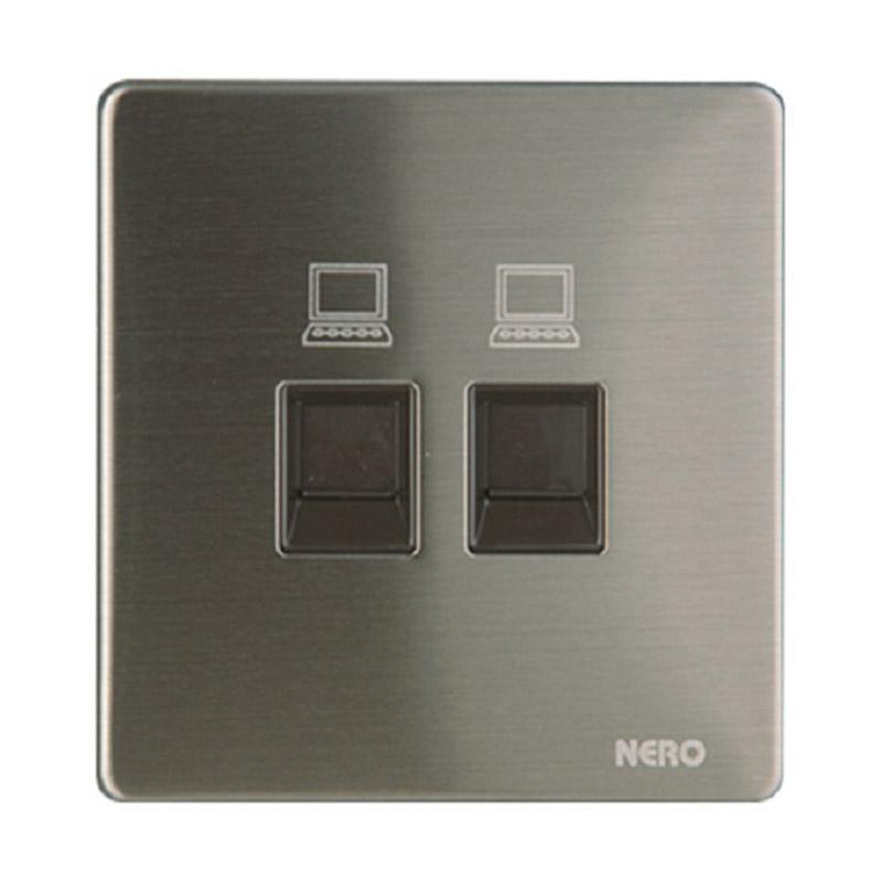 Promo Nero V8PCA2 Saklar Listrik Stainless [2 Gang Data Outlet CAT6 ...