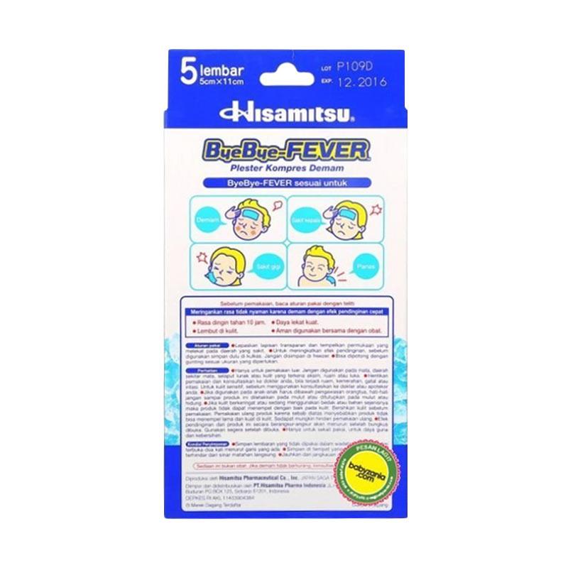 Promo Hisamitsu Bye Bye Fever Plester Kompres Demam Anak [5 Lembar ...