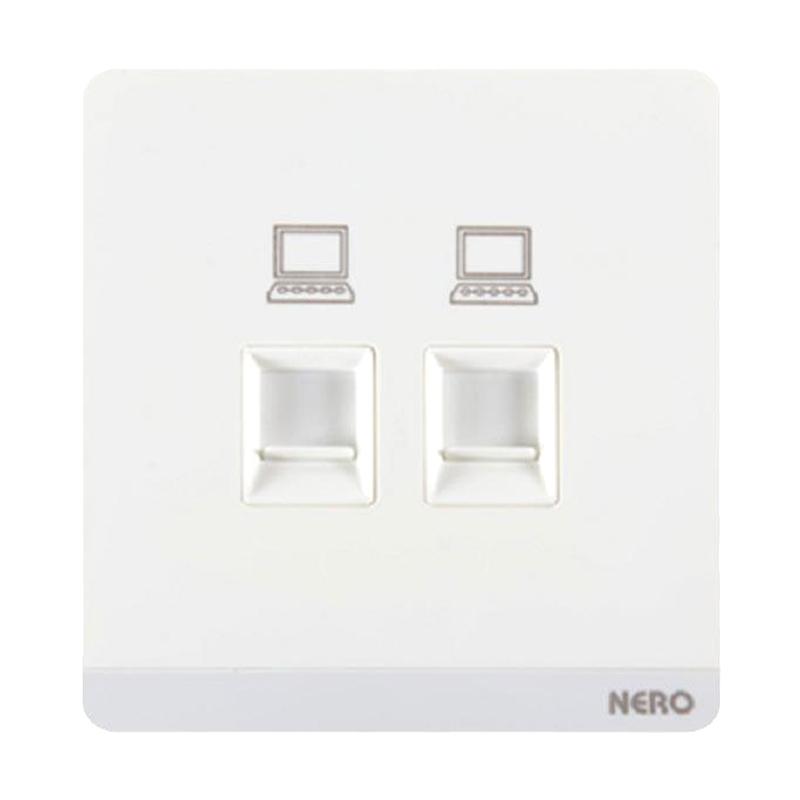 Jual Nero Decora Q72PCA-W Saklar Listrik - White [2 Gang Data Outlet ...